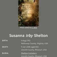 Susanna Irby (1762–1846) • FamilySearch