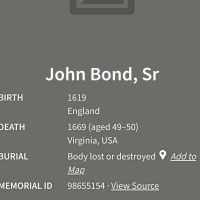 Maj John Bond Sr (1596–1669)