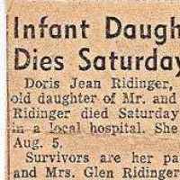 Doris Jean Ridinger (1953–1953) • FamilySearch