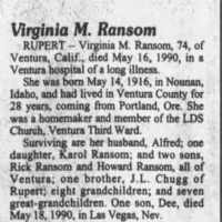 Virgina Mae Chugg (1916–1990)