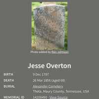 Jesse Overton (1789–1856) • FamilySearch