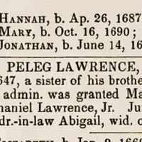 Peleg Lawrence (1647–1693) • FamilySearch