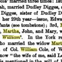 Mary Cole (1693–1698) • FamilySearch