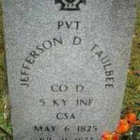 Pvt. Jefferson Davis Taulbee (1825–1877)