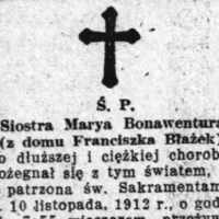 Frances Blazyk (1886–1912) • FamilySearch