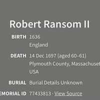 Robert Ransom II (1636–1697)