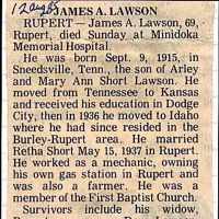 James Alonzo Lawson (1915–1985) • FamilySearch