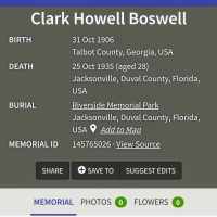 Clark Howell Boswell (1906–1935) • FamilySearch