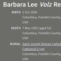 Barbara Lee Volz (1939–1992) • FamilySearch