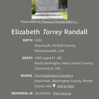 Elizabeth Torrey (1641–1685) • FamilySearch