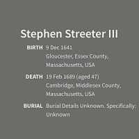 Stephen Streeter III (1641–1689)
