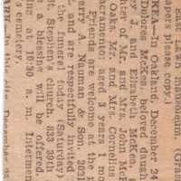 Joy Dolores McKea (1927–1930)