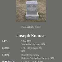 Joseph Knouse (1893–1918) • FamilySearch